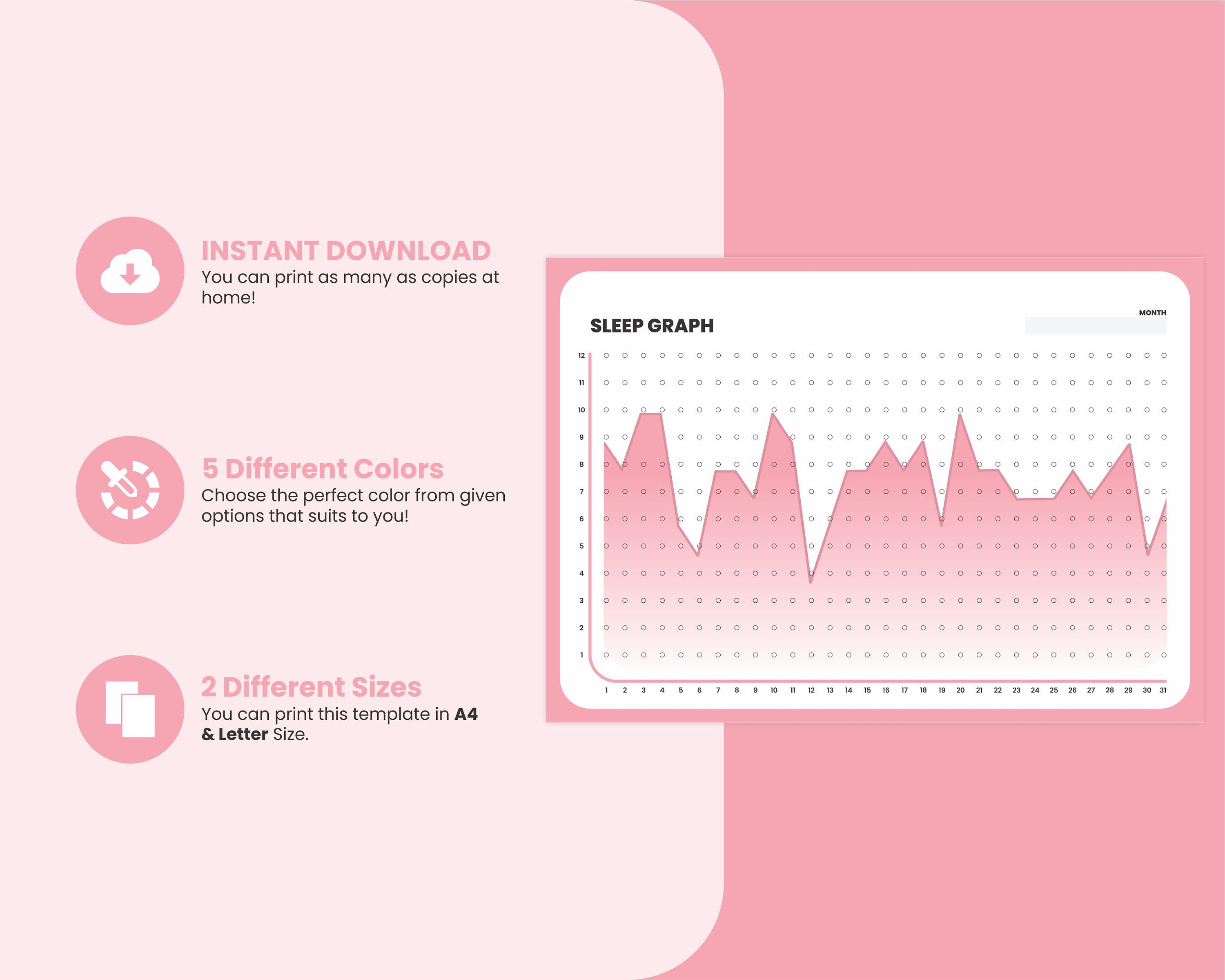Printable Daily Sleep Tracking Sheet, Sleep Chart Notes, Sleep Log ...