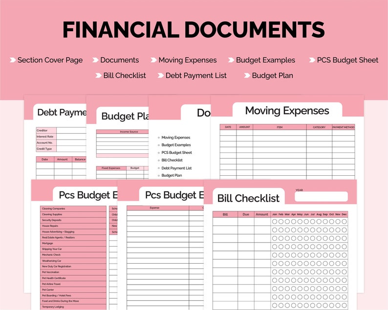 Pcs Binder Printable, A4 Moving Planner, Military Move Planner, Pcs ...