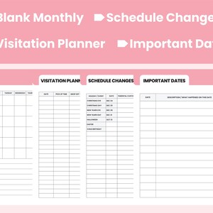 Printable Single Parent Child Custody Planner, Co-parenting Digital ...