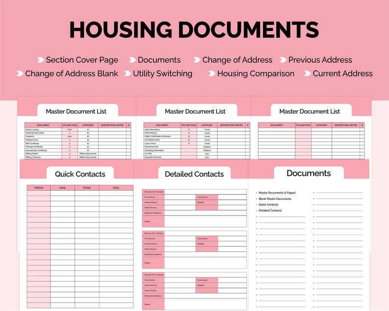 Pcs Binder Printable, A4 Moving Planner, Military Move Planner, Pcs ...