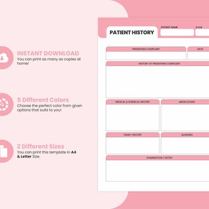 Printable Medical Nursing Patient History Page Pdf Downloadable Nursing ...