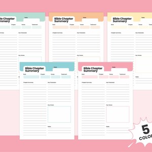 Printable Bible Chapter Summary, A4 Bible Chapter Study Notes, Bible ...