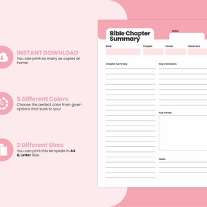 Printable Bible Chapter Summary, A4 Bible Chapter Study Notes, Bible ...