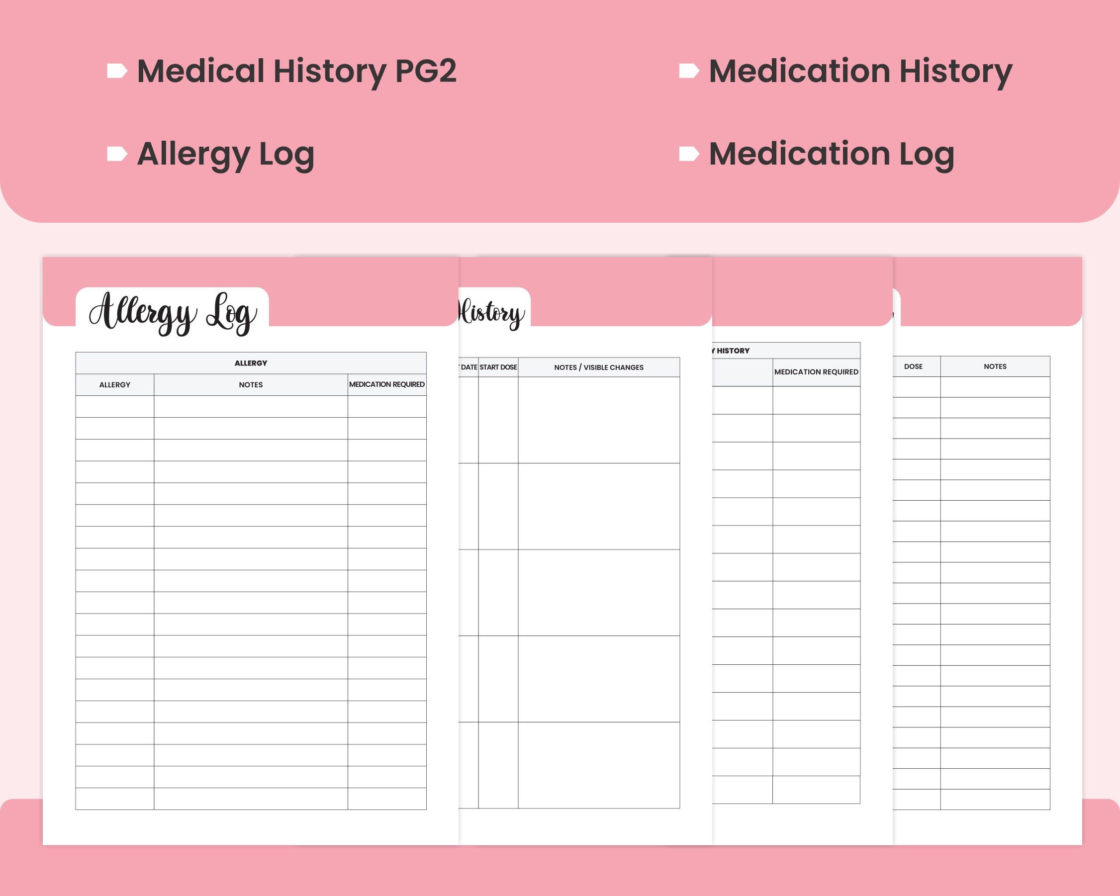 Printable Family Home Binder, A4 Health Care Planner, Family Emergency ...