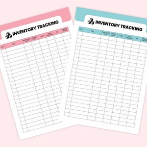 Printable Inventory Tracking Page Digital PDF Template, Small Business ...