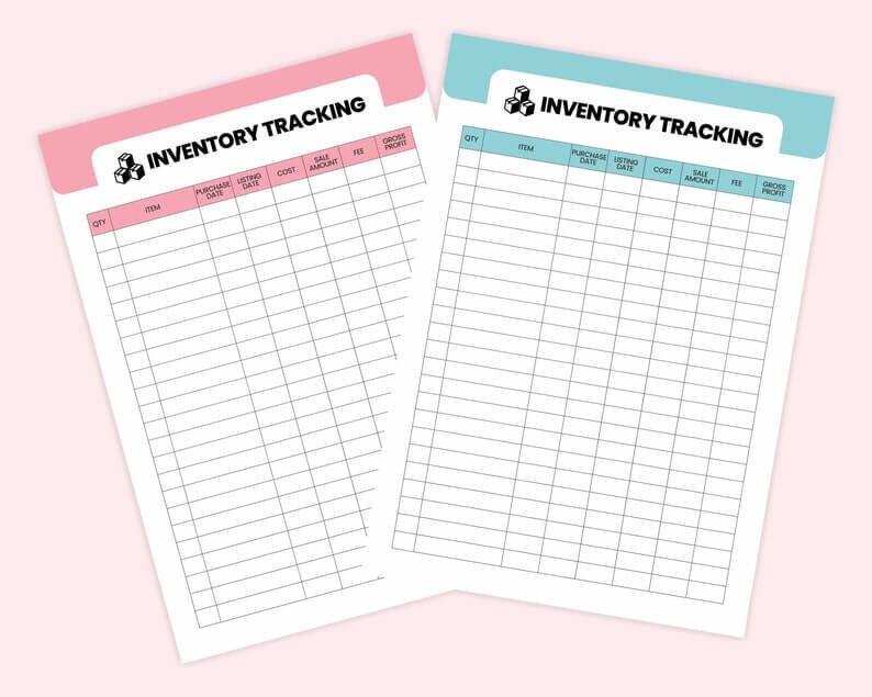 Printable Inventory Tracking Page Digital PDF Template, Small Business ...
