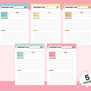 Printable Incident Report Tracking Sheet, Digital Reporting Planner ...