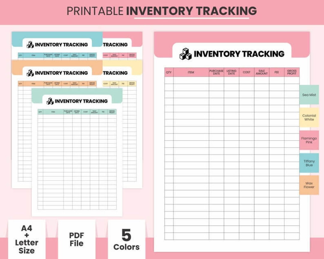 Printable Inventory Tracking Page Digital PDF Template, Small Business ...