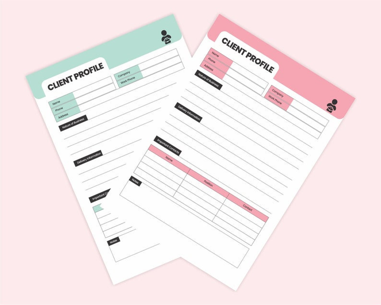 Printable Ideal Client Profile Digital B2B Client Record Book A4 ...