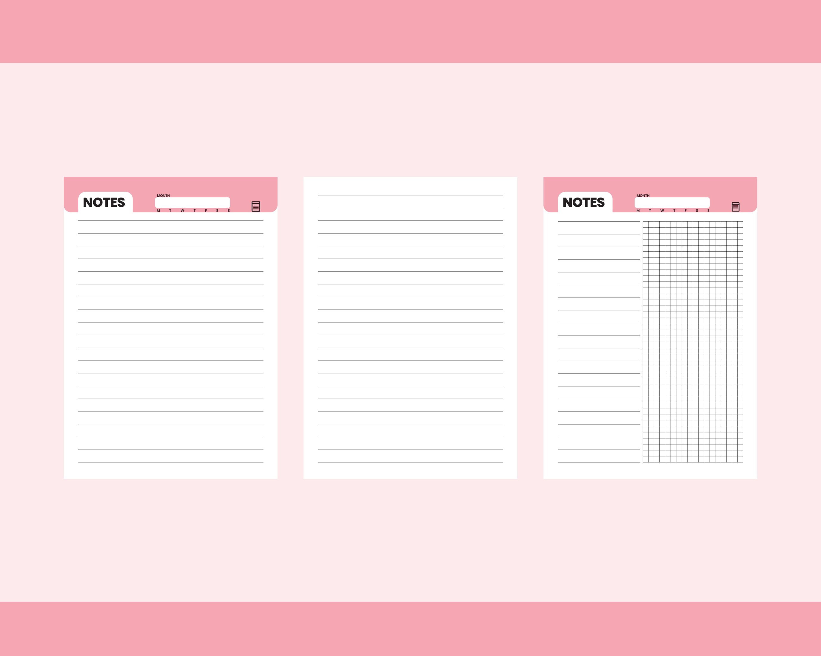 Printable Student Notes Template PDF, Digital Lecture Notes Taking Pack ...