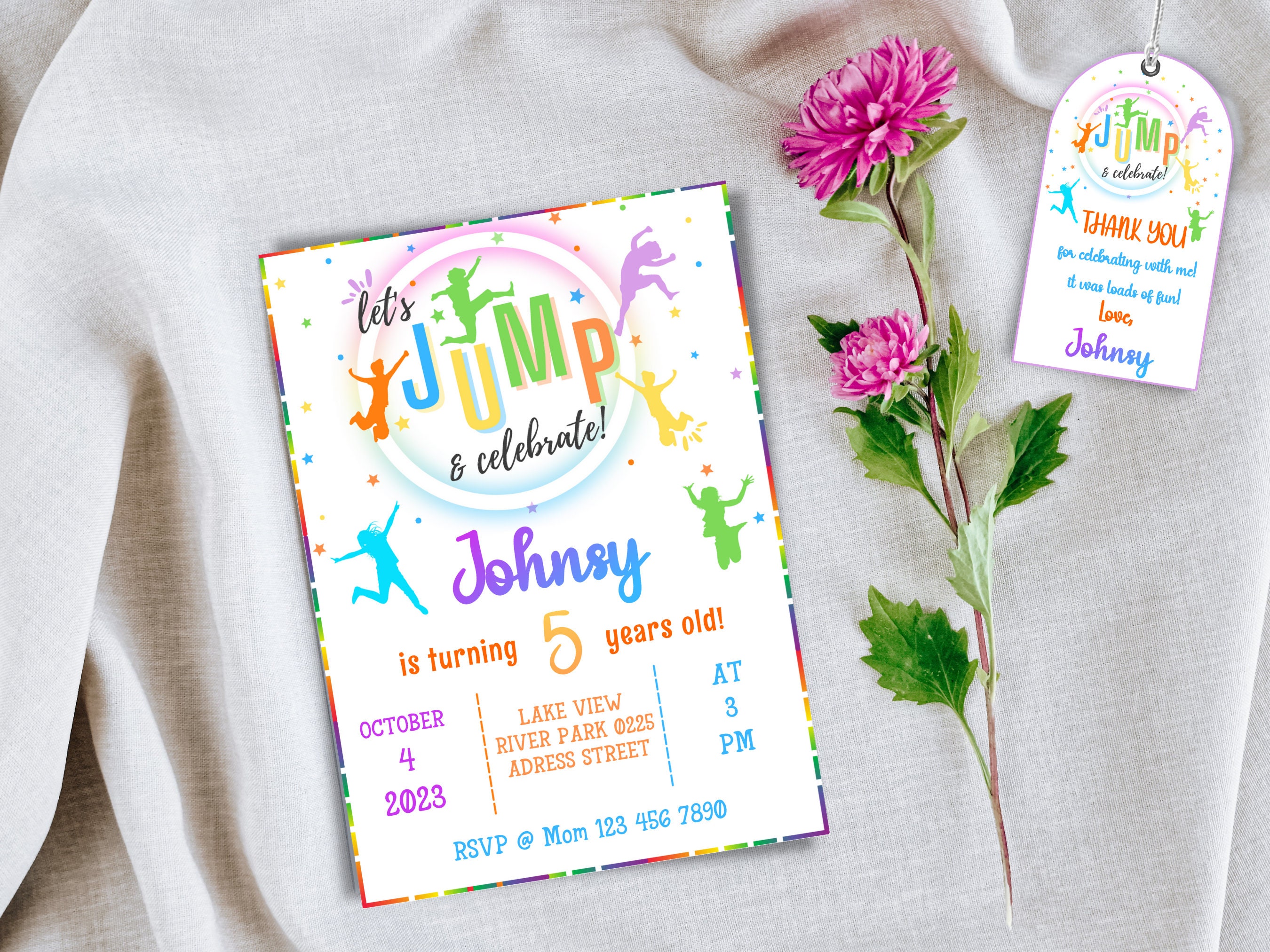 Trampoline Park Birthday Invitation, Trampoline Party, Jump Birthday ...