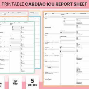 Printable Cardiac Nurse Report Sheet, ICU Nursing Patient Report ...