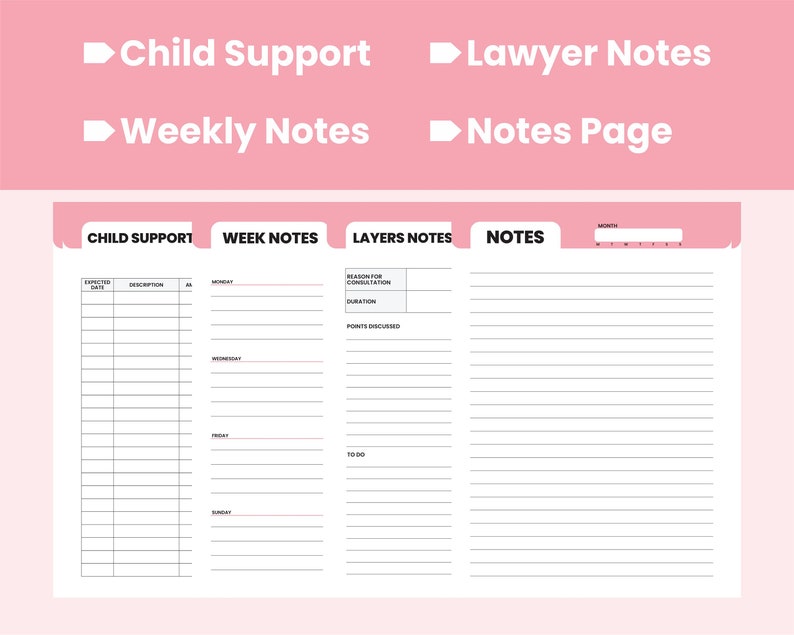 Printable Single Parent Child Custody Planner, Co-parenting Digital ...
