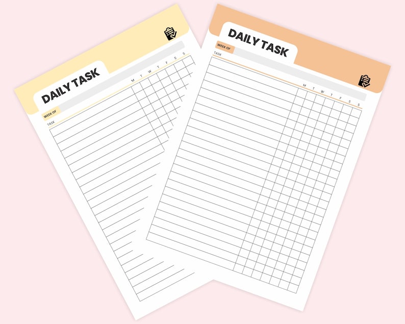 Printable Minimalist Daily Task Tracking Sheet, Digital Work Schedule ...