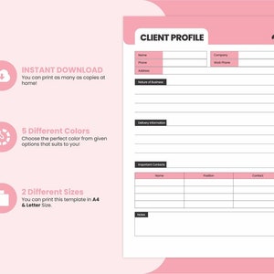 Printable Ideal Client Profile Digital B2B Client Record Book A4 ...