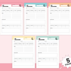 Printable Ad Tracking Sheet Social Media Advertisement Tracker Daily ...