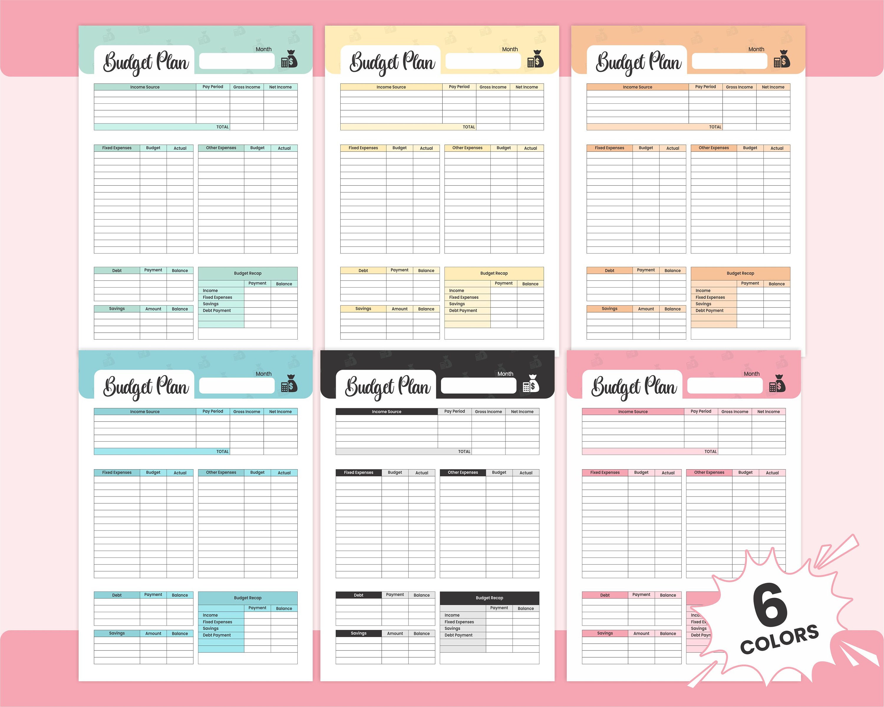 Printable Finance Log, Daily Budget Plan, Money Budget Planning ...