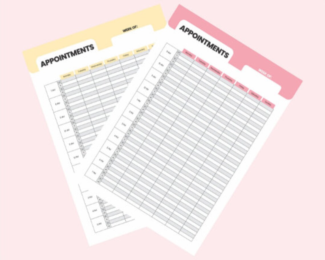 Printable Appointment Book for Small Business Digital Customer - Etsy