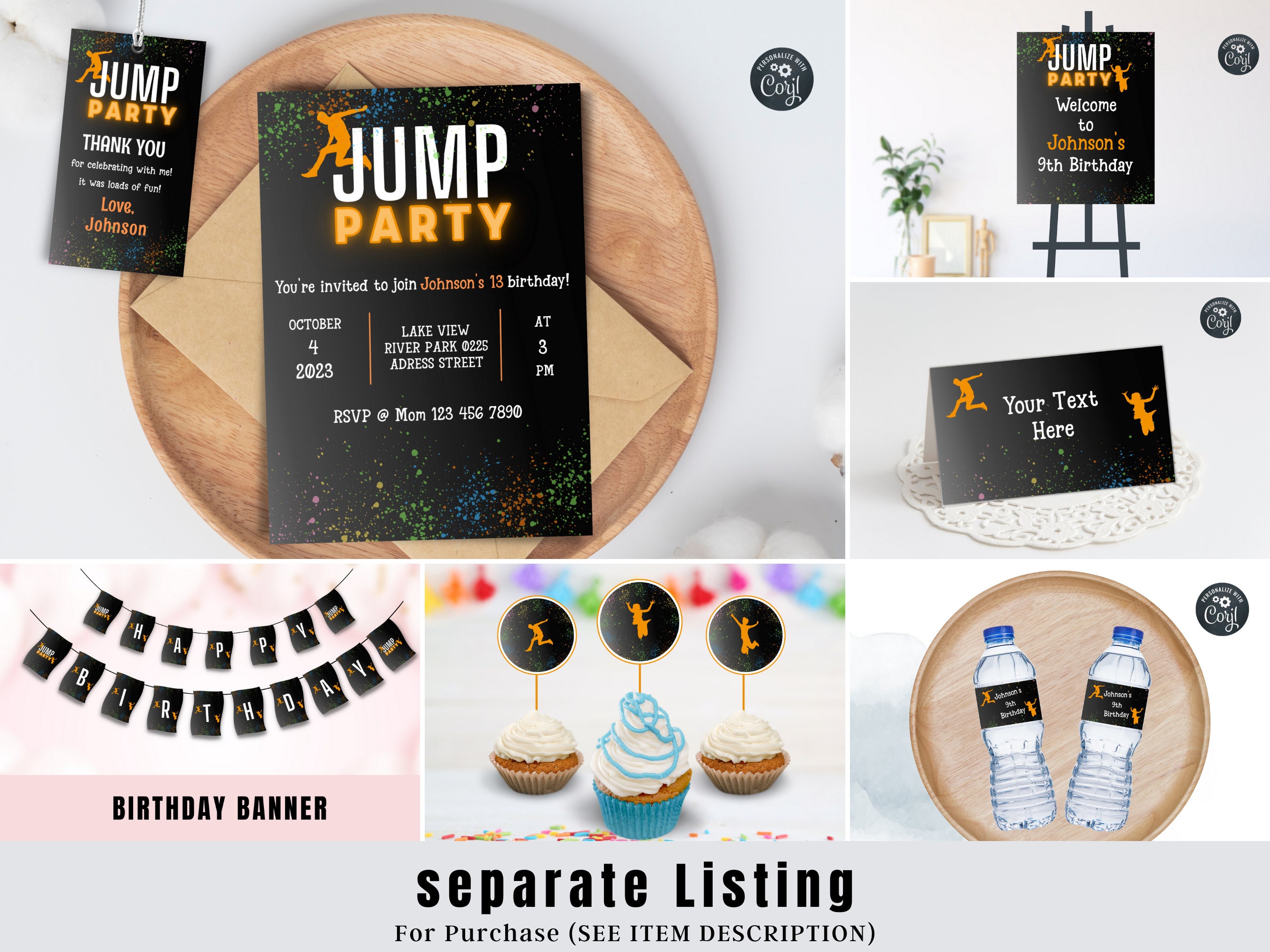 Trampoline Park Birthday Invitation, Trampoline Party, Jump Birthday ...