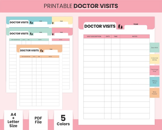 Printable Daily Doctor Visits Physician Office Reception | Etsy