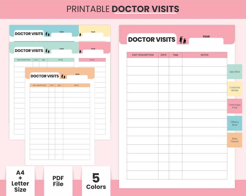Printable Daily Doctor Visits Physician Office Reception Doctor Visit ...