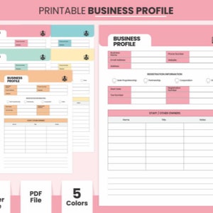 Printable Business Profile Sheet Digital Small Business Registration ...