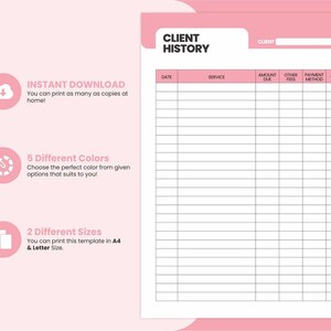 Printable Daily Client Payment History Tracker, Small Business Finance ...