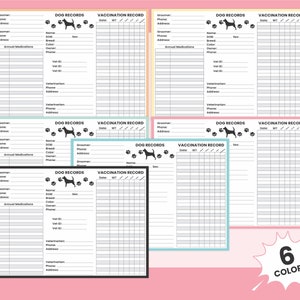 Printable Daily Dog Records Book, Digital Dog Information Tracking ...