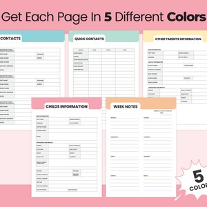 Printable Single Parent Child Custody Planner, Co-parenting Digital ...
