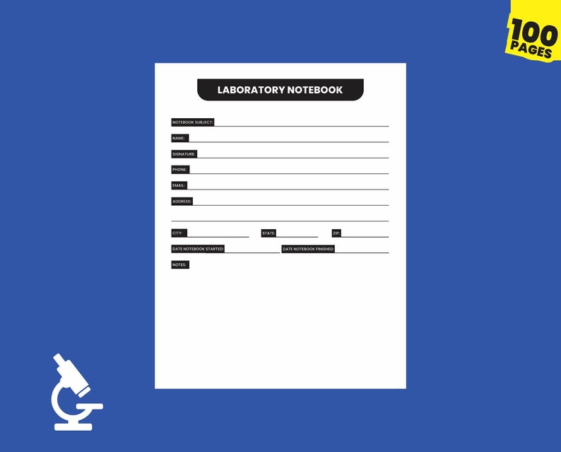 Laboratory Notebook 100 Pages Digital Goodnote Science Gift Lab Book ...