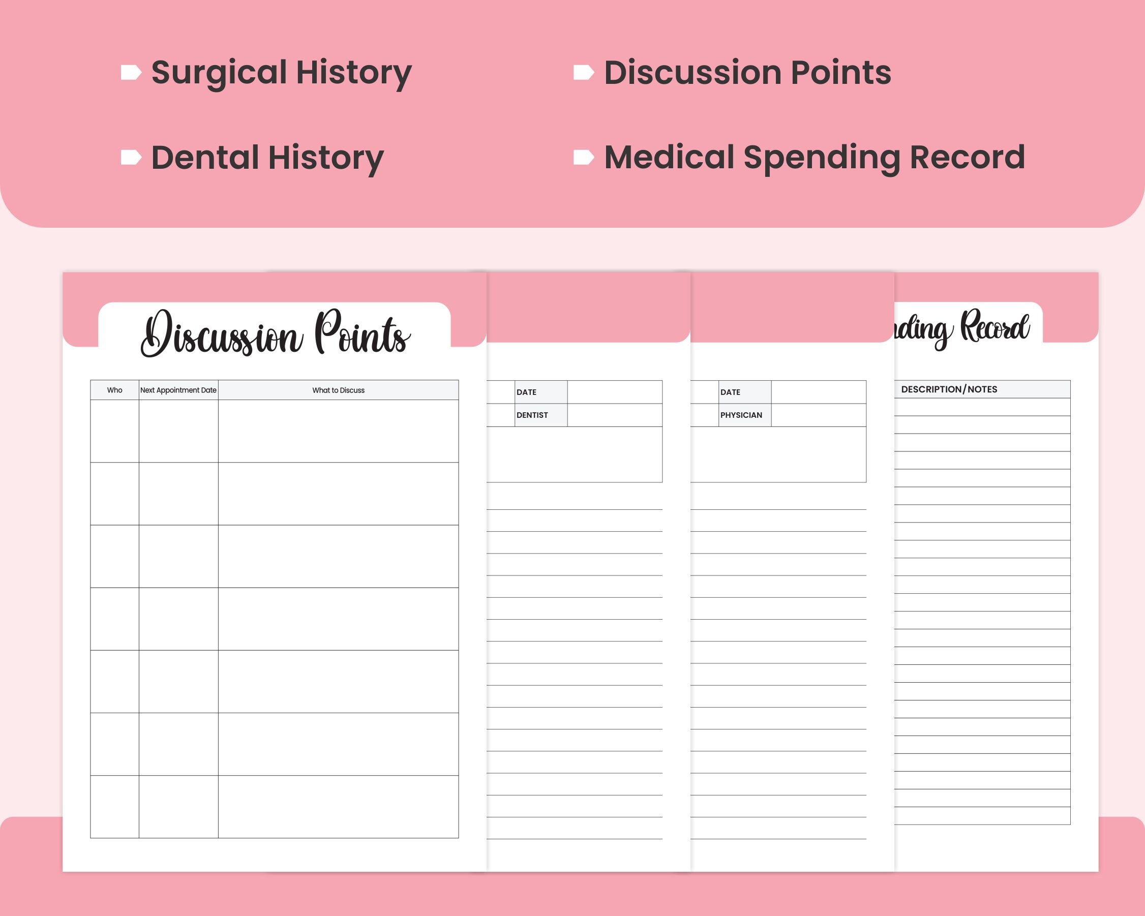 Printable Family Home Binder, A4 Health Care Planner, Family Emergency ...