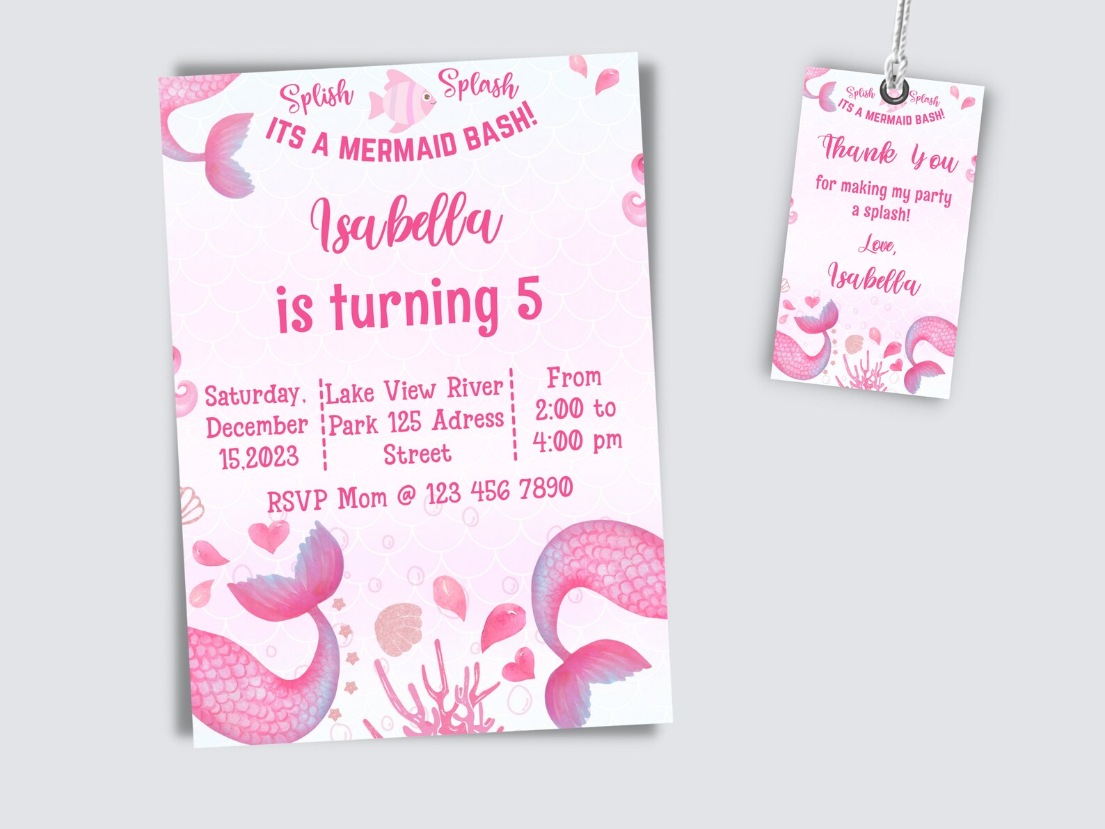 Editable Mermaid Birthday Invitation, Printable Mermaid Invitation ...