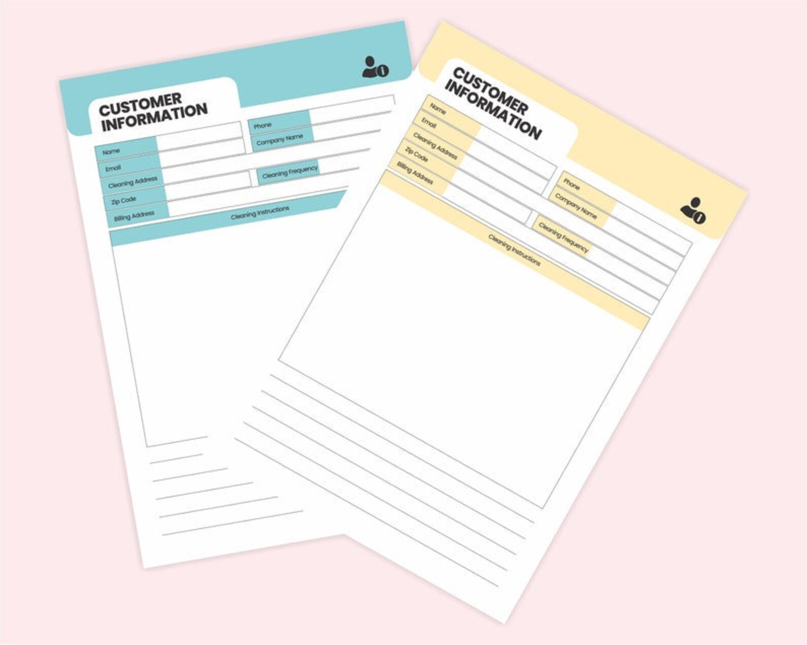 Printable Customer Information Cleaning Pdf Template Digital Cleaning ...