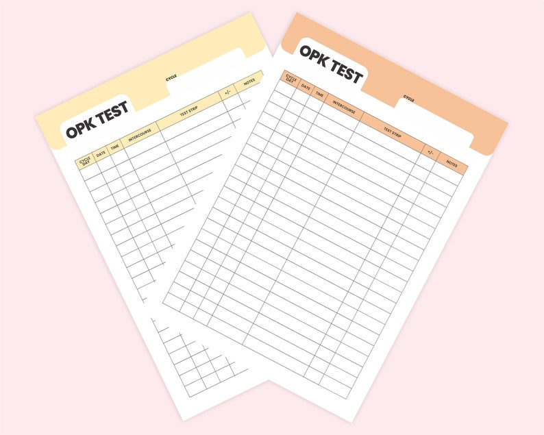 Printable Ovulation Test Sheet, Medical OPK Test PDF to Keep Record ...