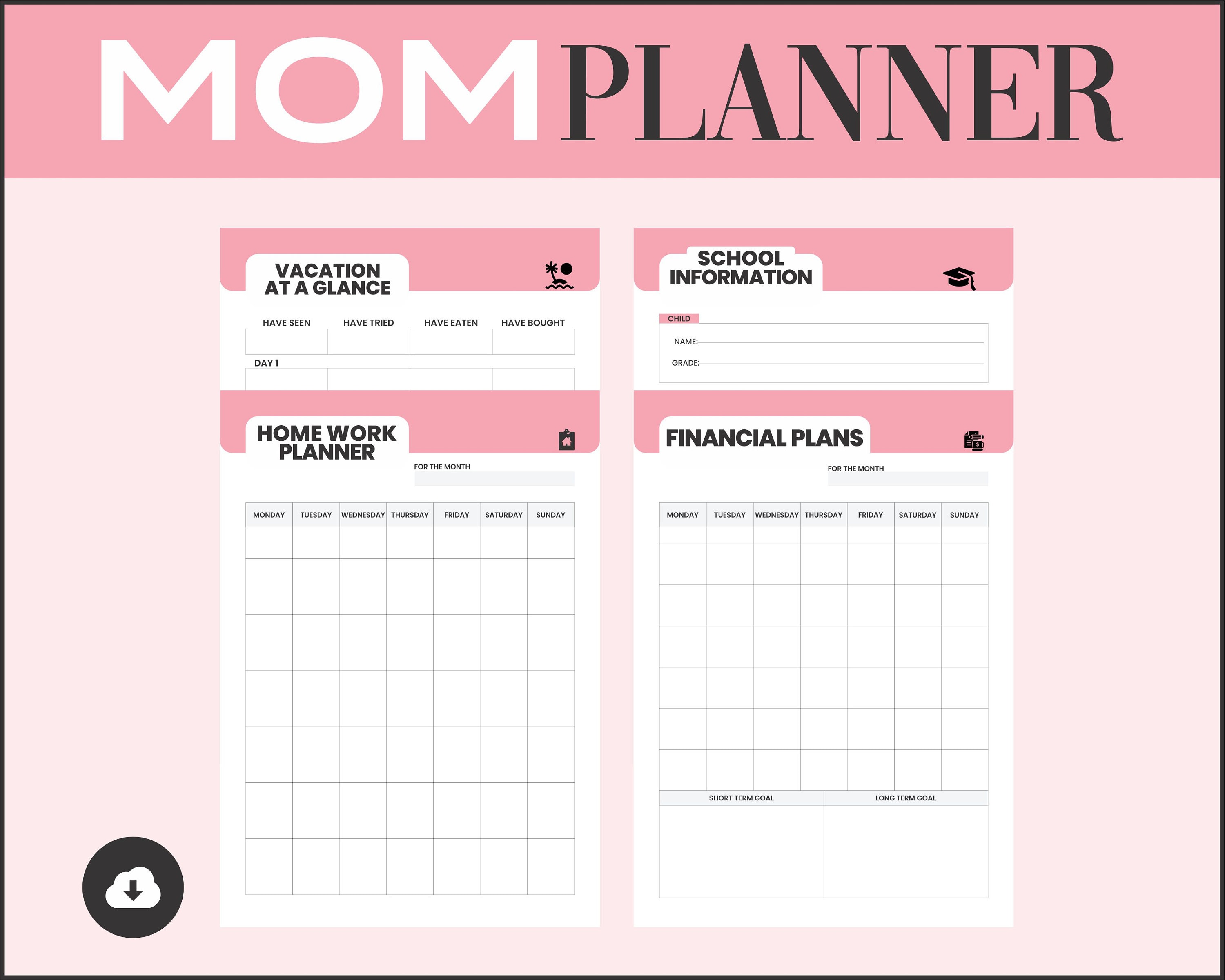 Printable Ultimate Busy Mom Planner Daily Household Planner 2022 House ...