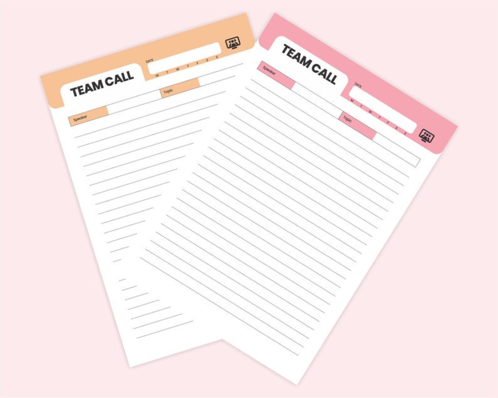 Printable Business Team Call Sheets Digital Zoom & Google - Etsy
