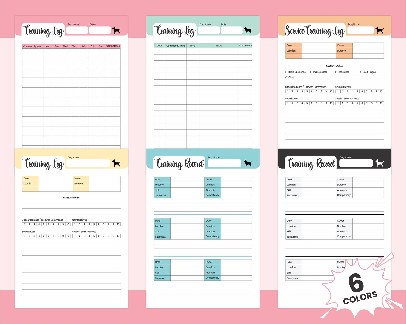 Printable New Puppy Training Log, A4 Puppy Checklist, Pet Grooming ...