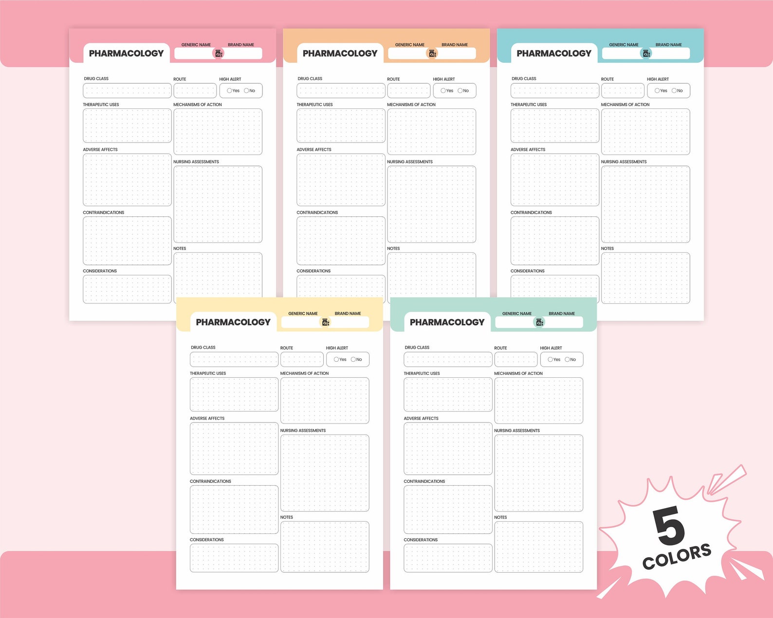 Printable Medical Nursing Pharmacology Notes Pdf Template, Nursing ...
