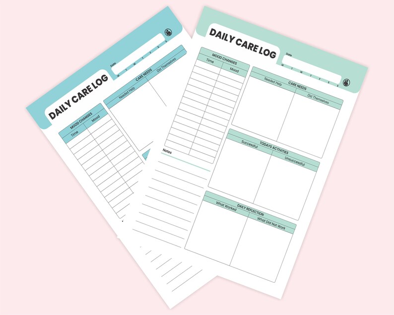 Printable Daily Health Care Log, Day Work Management Planner, Daily ...