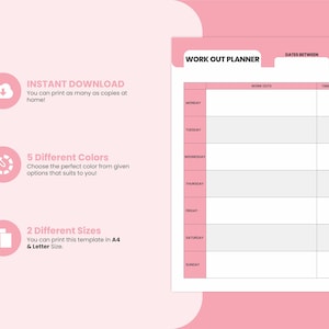 Printable Workout Tracking Sheets, Weekly Exercise Planner, Daily ...
