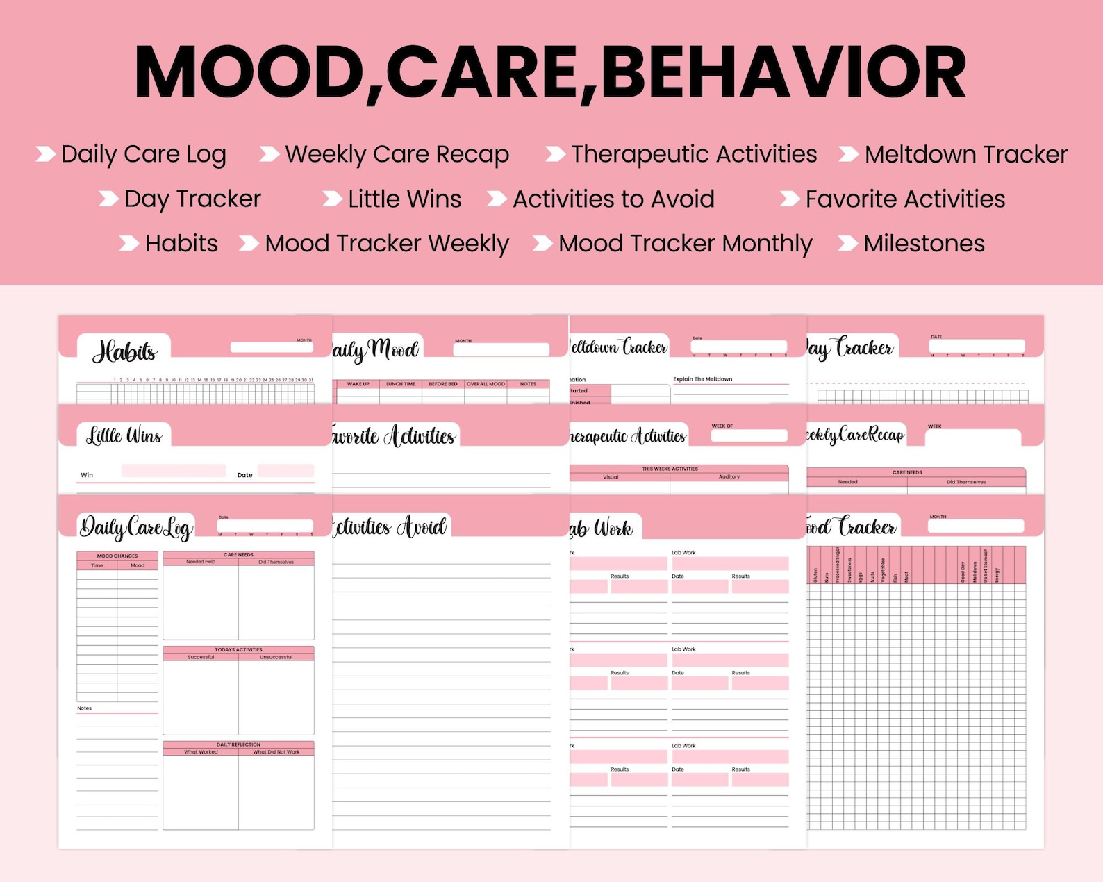 Printable Autism Planner Autism Carer Binder Autistic Child Planner Ads ...