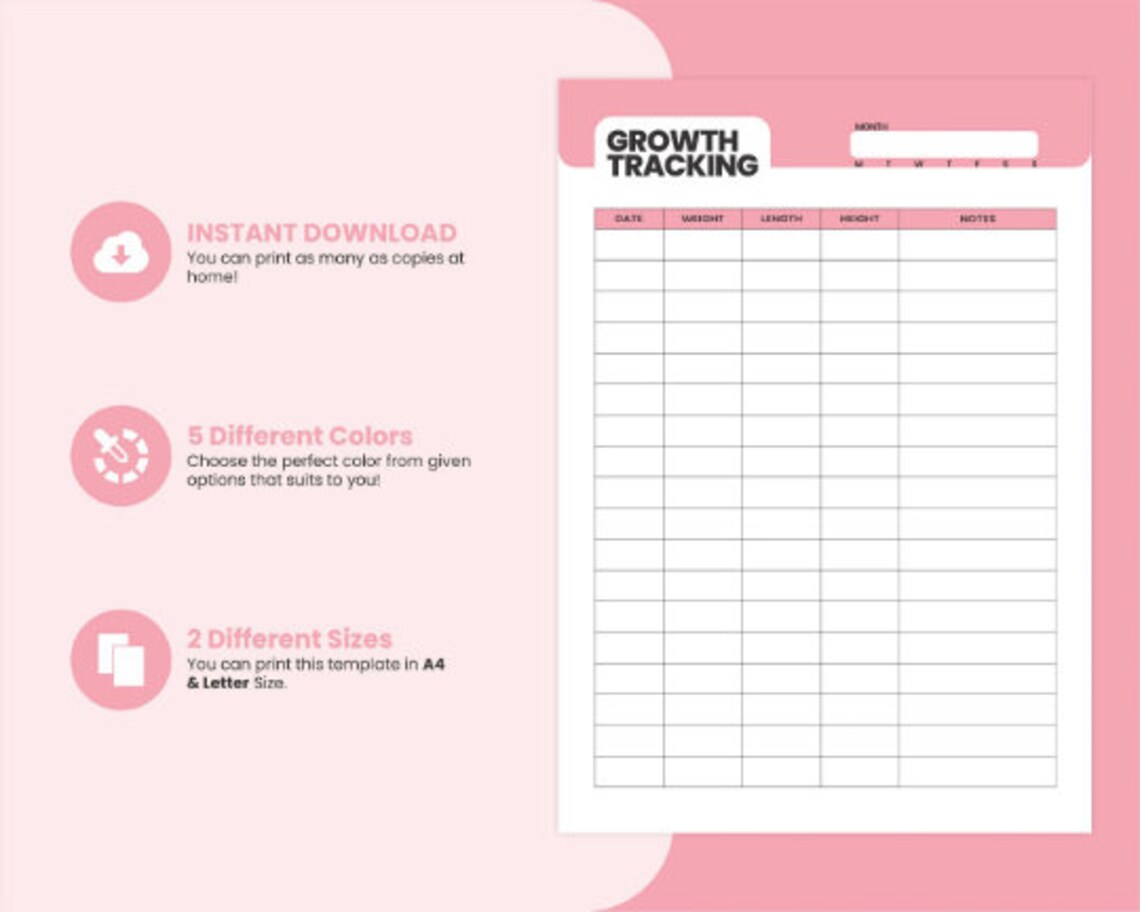 Printable Pet Growth Record Tracking Sheet, Daily Cat, Dog, Rabbit ...