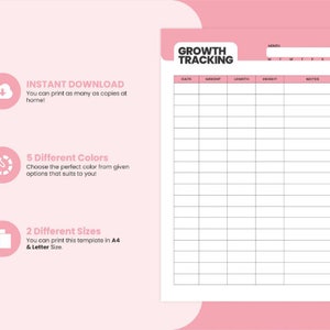 Printable Pet Growth Record Tracking Sheet, Daily Cat, Dog, Rabbit ...
