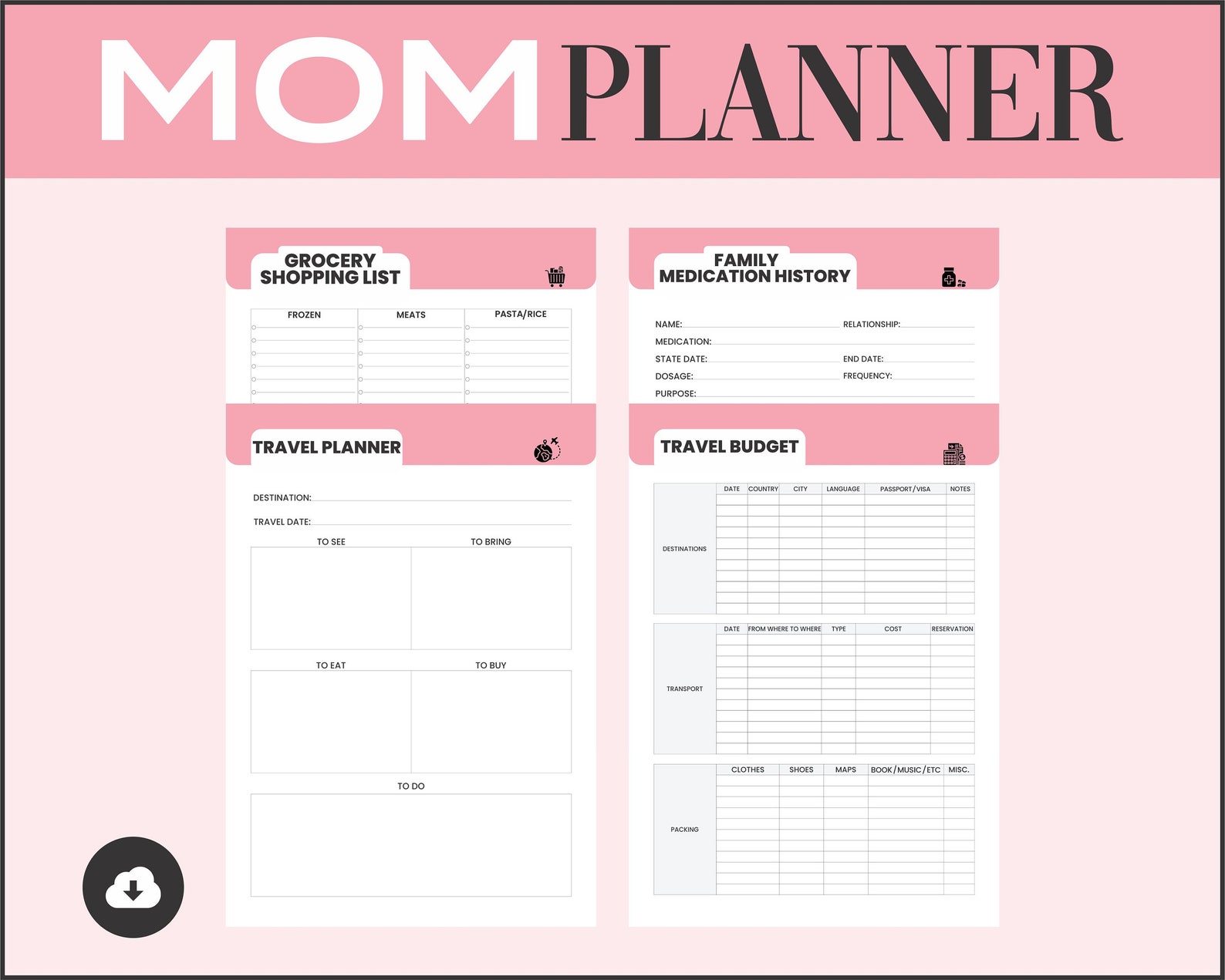 Printable Ultimate Busy Mom Planner Daily Household Planner - Etsy