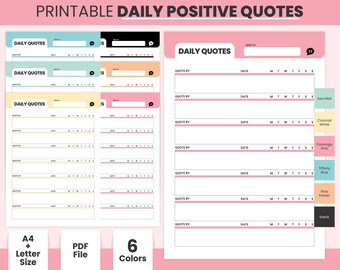 Printable Quote Log - Etsy