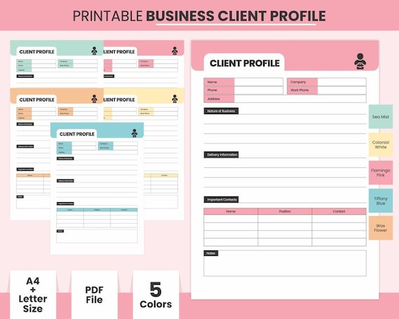 Printable Ideal Client Profile Digital B2B Client Record Book - Etsy