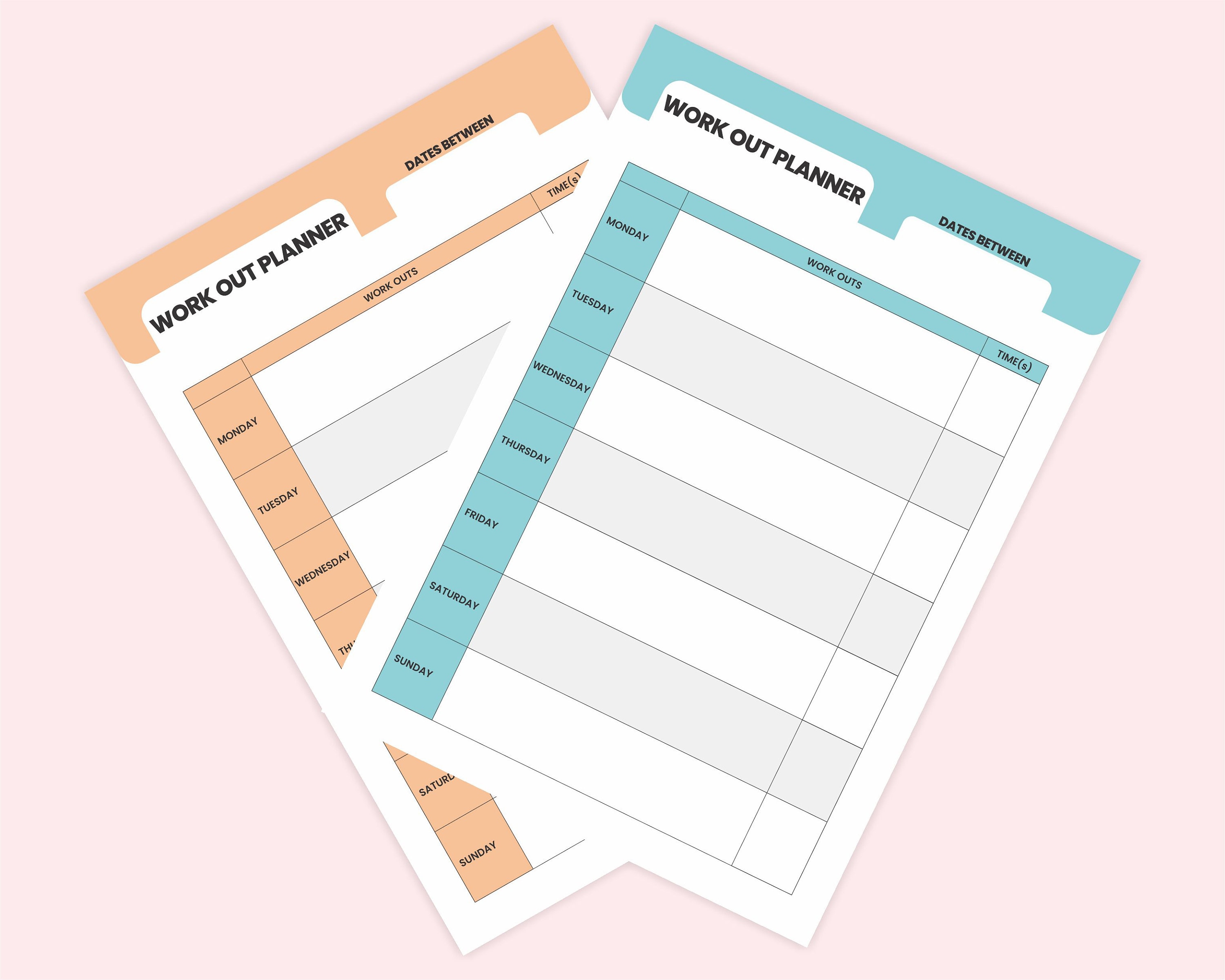 Printable Workout Tracking Sheets, Weekly Exercise Planner, Daily ...