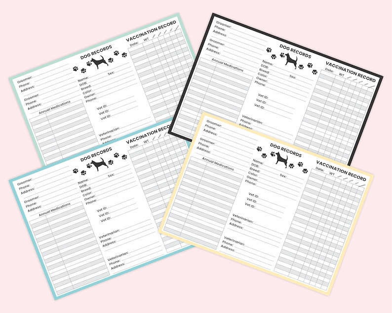 Printable Daily Dog Records Book, Digital Dog Information Tracking ...