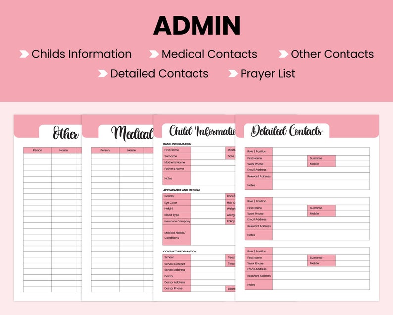 Printable Autism Planner Autism Carer Binder Autistic Child Planner Ads ...