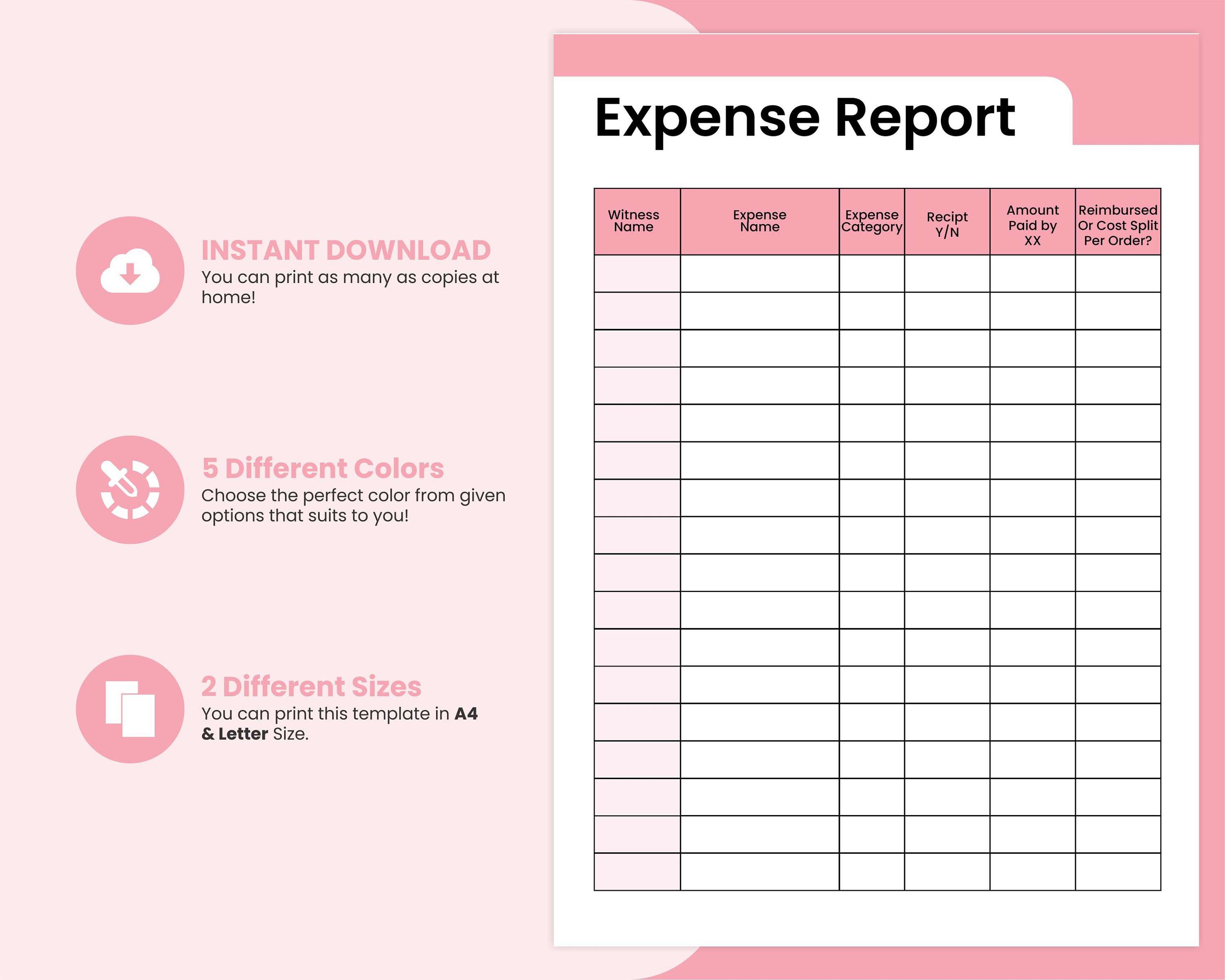 Printable Child Custody Expense Report, Single Parent Child Custody ...